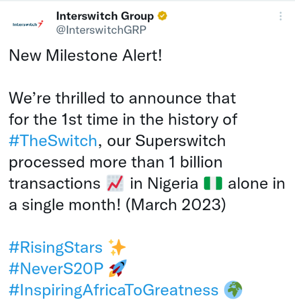 Updated: Interswitch Sets new Transaction Record in Nigeria, Processes ...